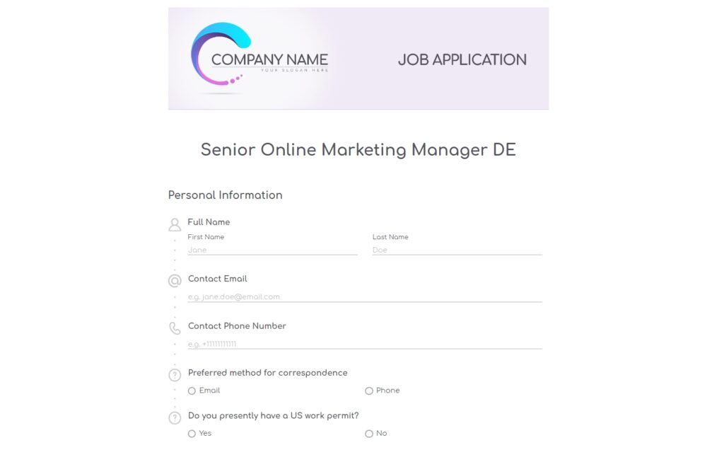 Job Application Form: Making It Smart for High-Quality Responses ...